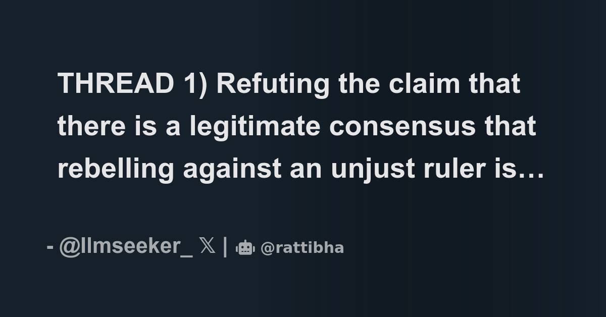 THREAD 1) Refuting the claim that there is a legitimate consensus that ...