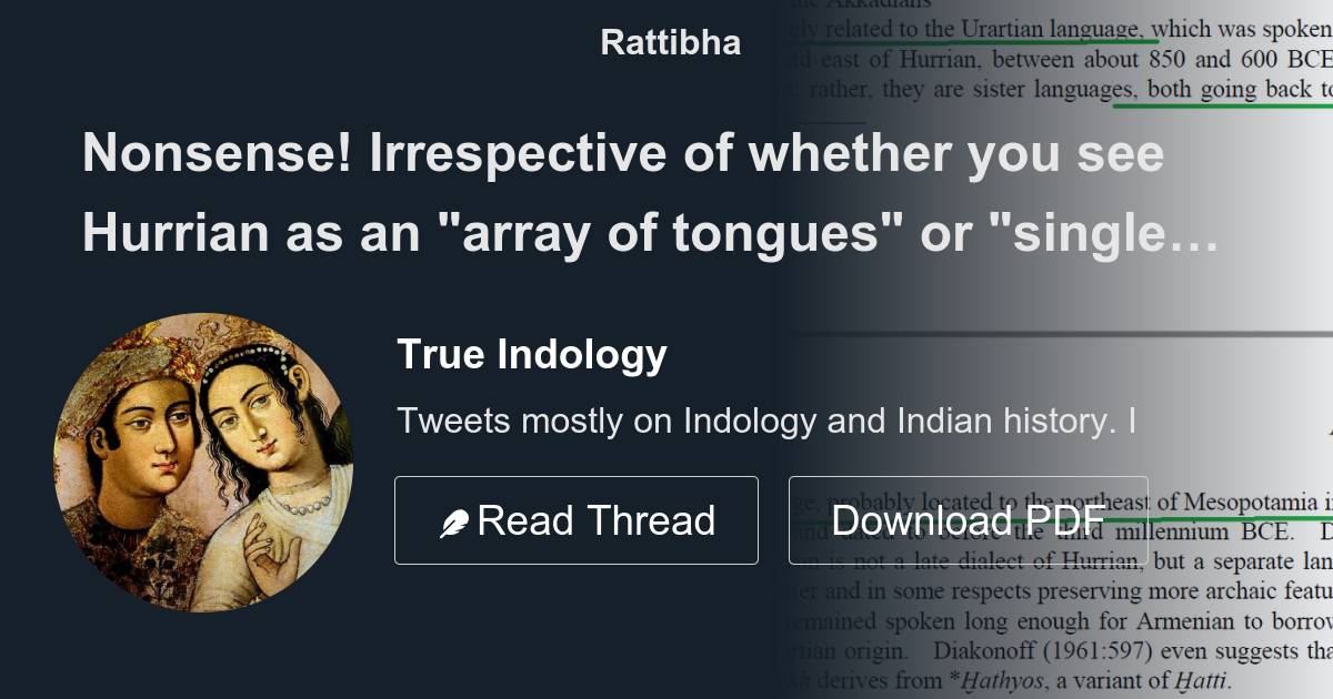 Nonsense! Irrespective of whether you see Hurrian as an "array of ...