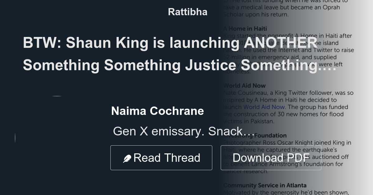 BTW: Shaun King is launching ANOTHER Something Something Justice Something. And it’s the MOST ...