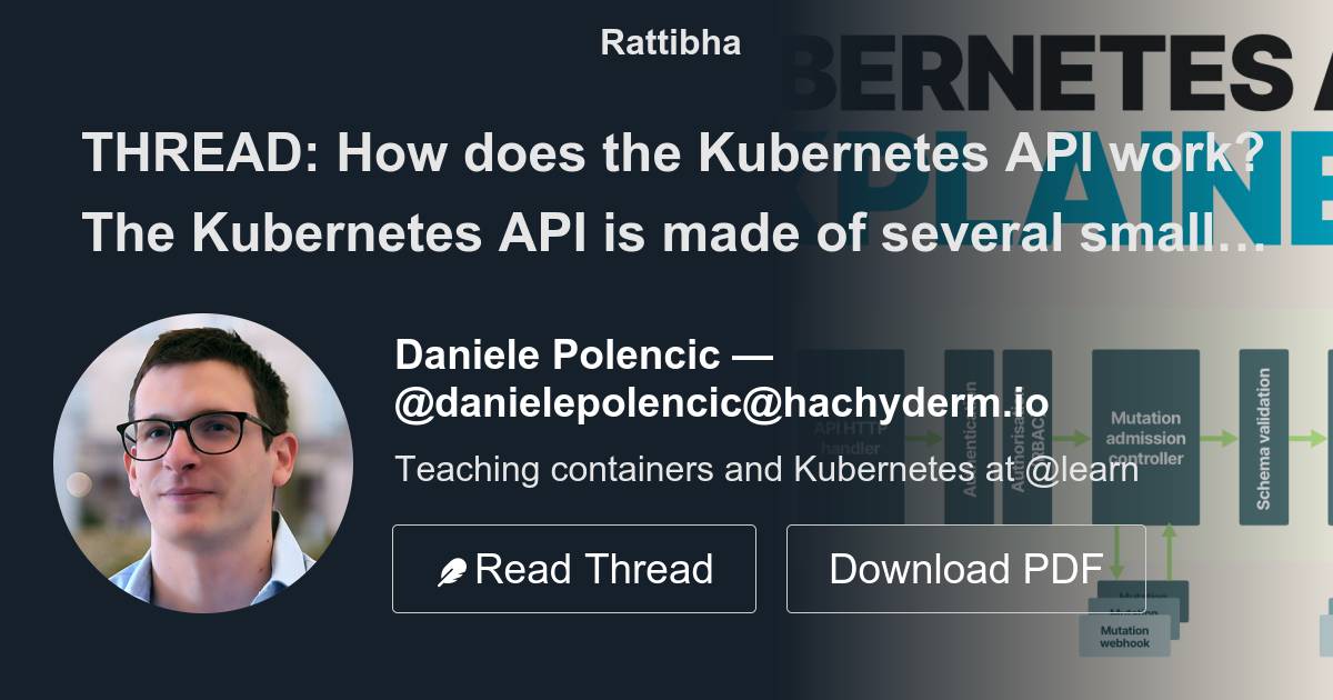 THREAD: How does the Kubernetes API work? The Kubernetes API is made of ...