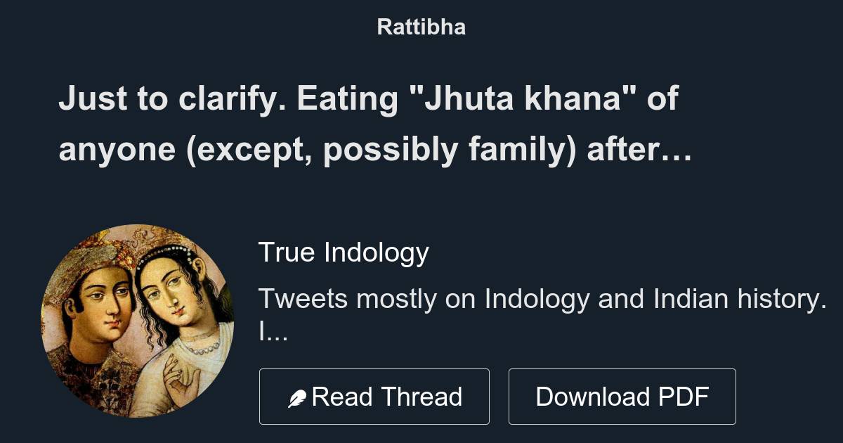 Just to clarify. Eating "Jhuta khana" of anyone (except, possibly ...