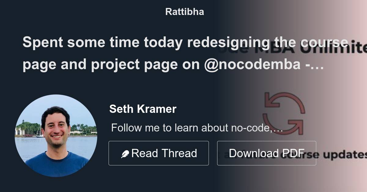Spent some time today redesigning the course page and project page on ...