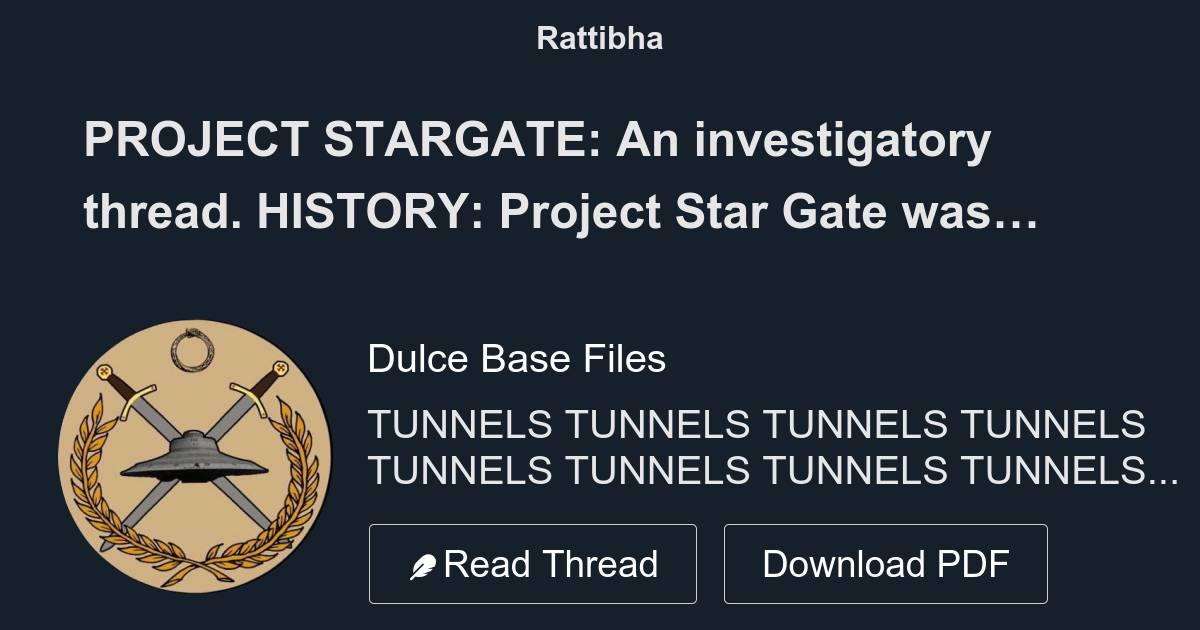 PROJECT STARGATE: An investigatory thread. - المسلسل من Dulce Base Files @dulcebasefiles - رتبها