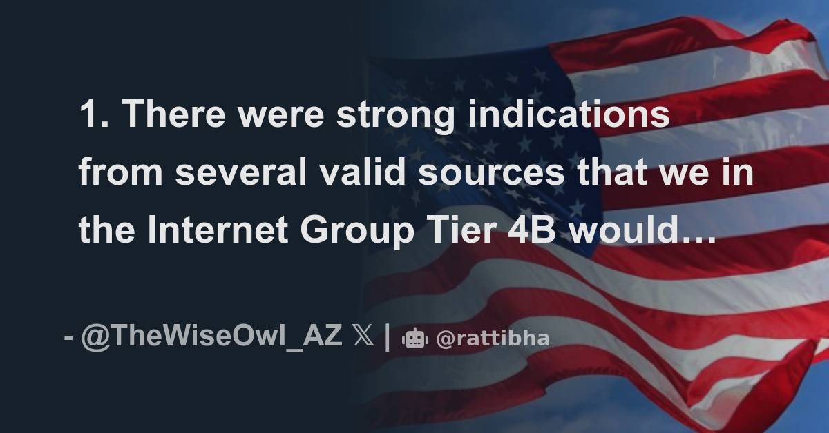 1. There were strong indications from several valid sources that we in ...