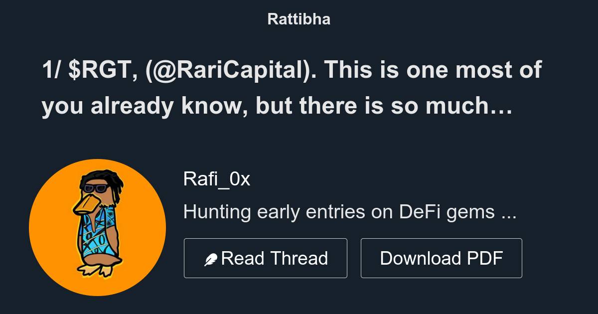 1/ $RGT, - Thread from Rafi_0x @Rafi_0x - Rattibha