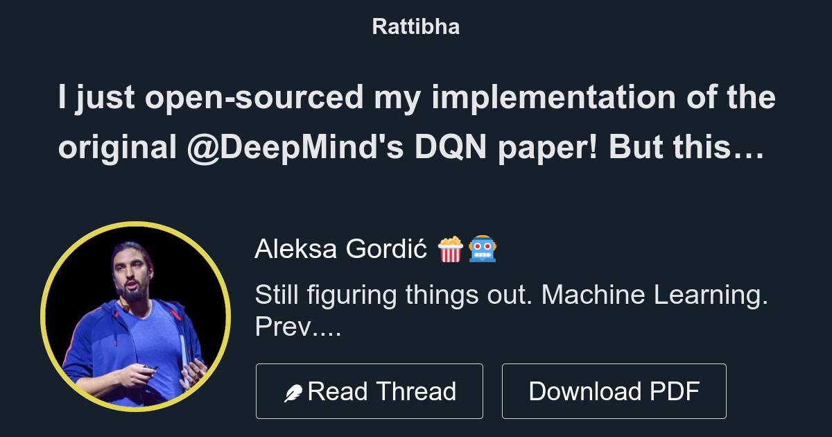 I just open-sourced my implementation of the original @DeepMind's DQN ...