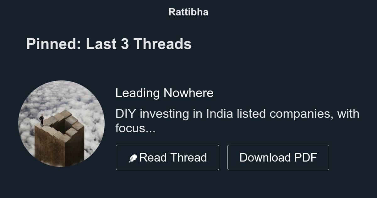 Pinned: Last 3 Threads - Thread from Leading Nowhere @leading_nowhere ...