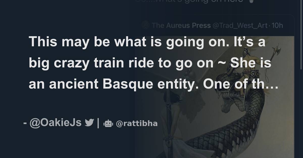 This may be what is going on. It’s a big crazy train ride to go on ...