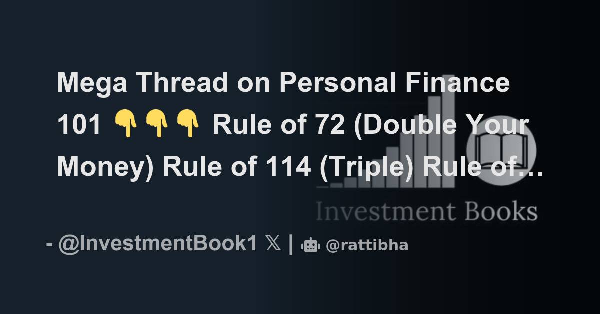 Mega Thread on Personal Finance 101 👇👇👇 Rule of 72 (Double Your Money ...