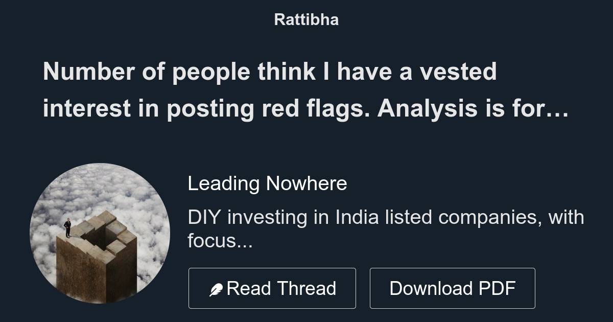 Number of people think I have a vested interest in posting red flags ...