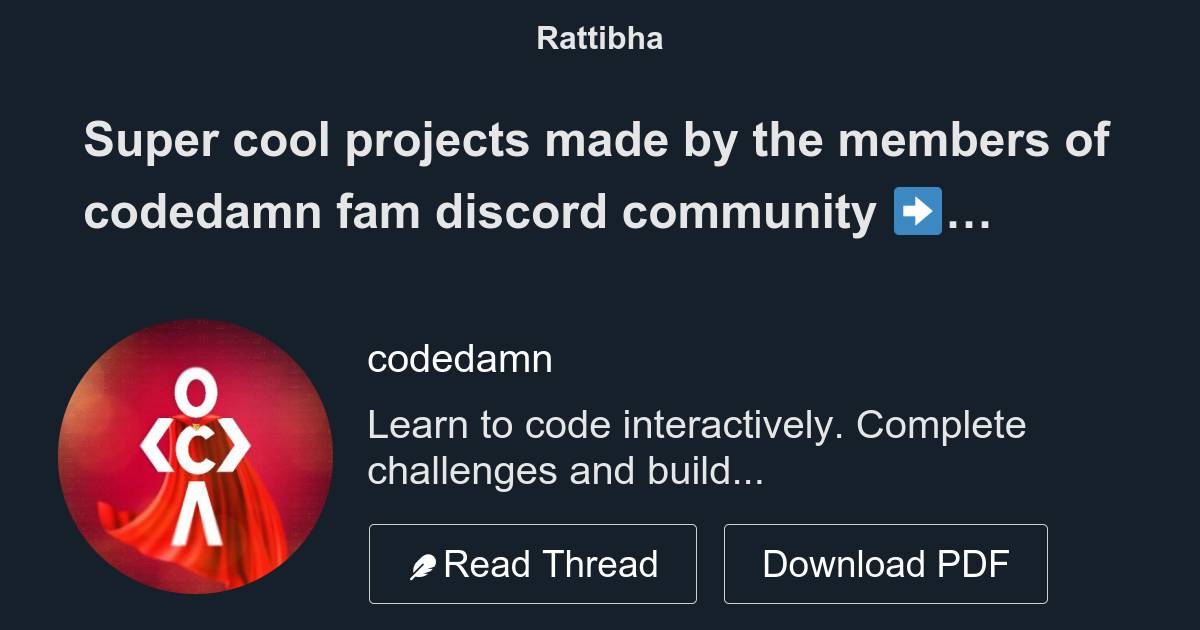 Super cool projects made by the members of codedamn fam discord community ️ Editorial HTML5 Blog ...