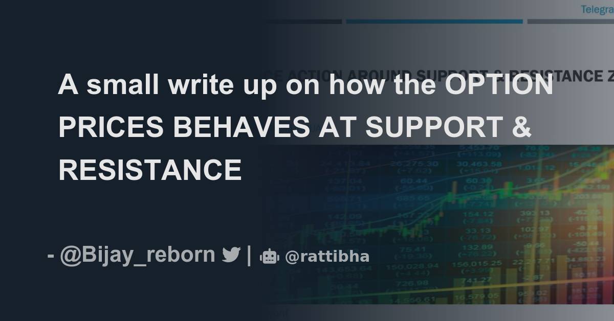 A small write up on how the OPTION PRICES BEHAVES AT SUPPORT & RESISTANCE - Thread from CA Bijay ...