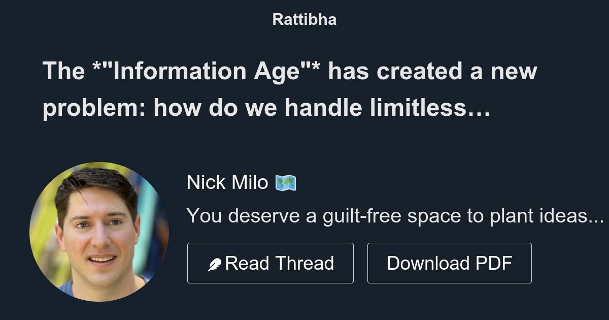 The *"Information Age"* has created a new problem: how do we handle ...