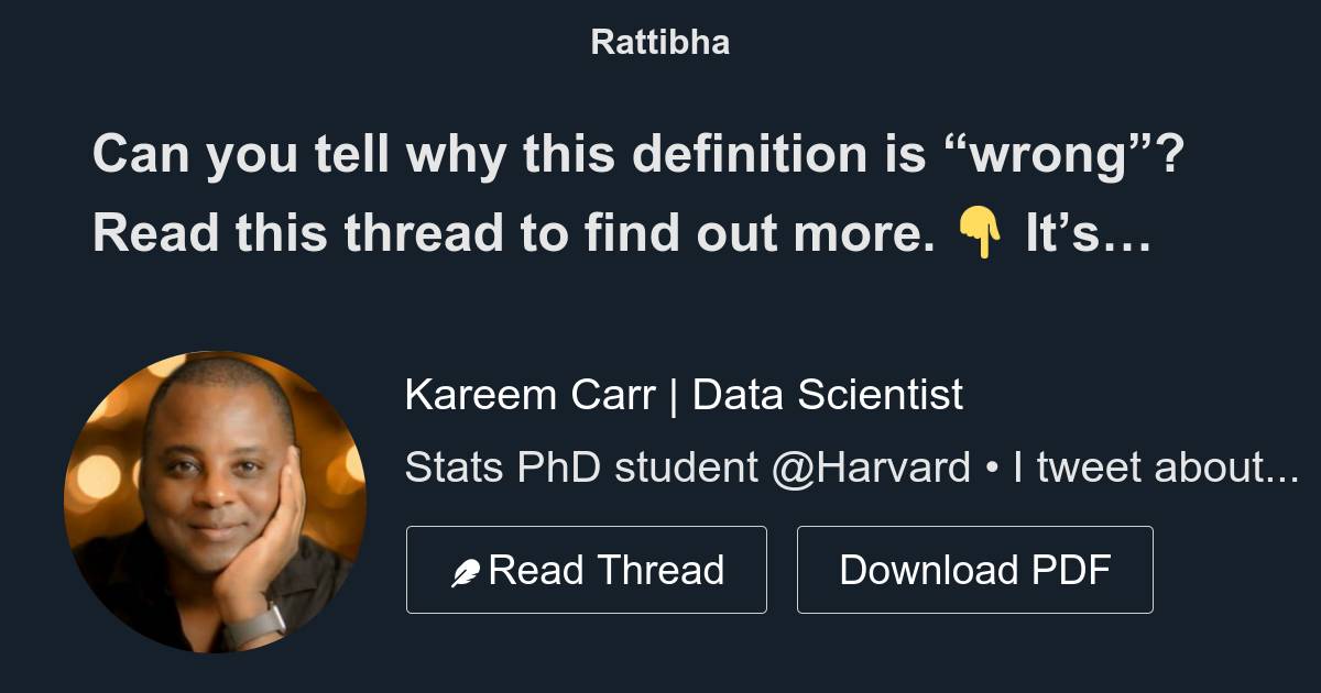 Can you tell why this definition is “wrong”? Read this thread to find out more. 👇 - Thread from ...