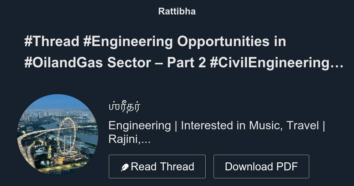 #Thread #Engineering Opportunities in #OilandGas Sector – Part 2 # ...