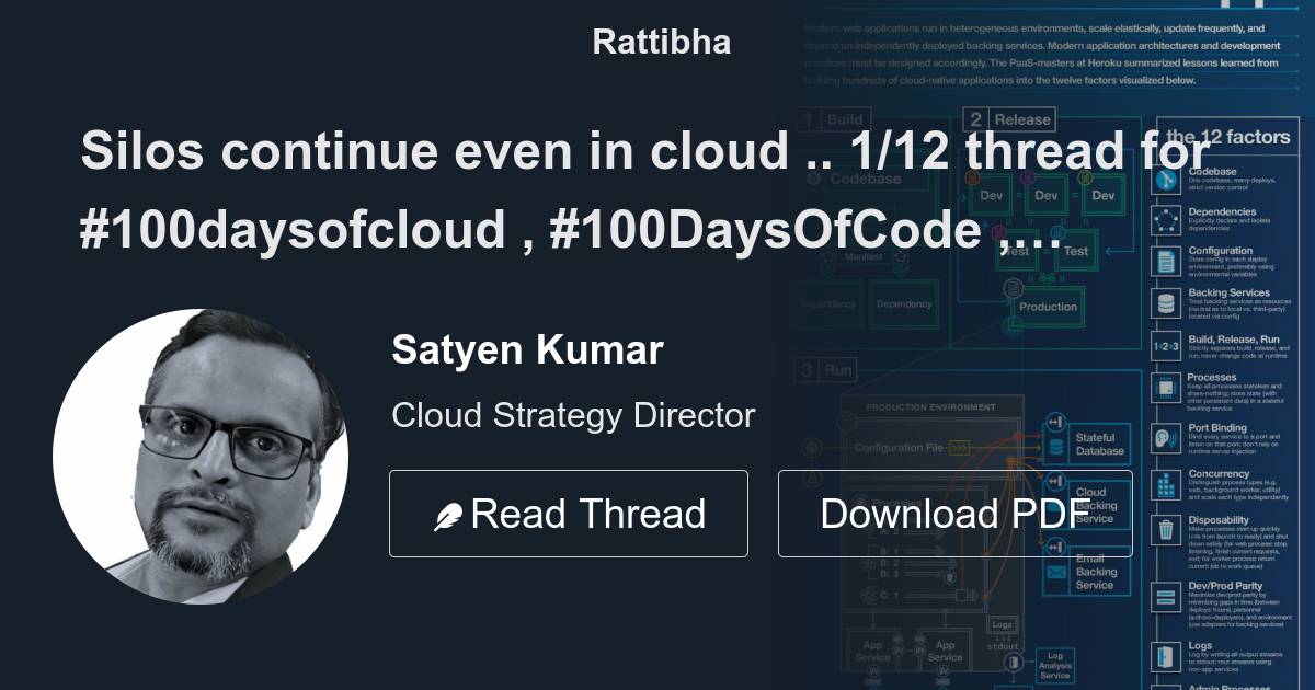 Silos continue even in cloud .. 1/12 thread for #100daysofcloud , #100DaysOfCode , #developer ...