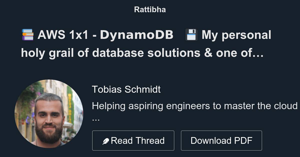 📚 AWS 1x1 - 𝗗𝘆𝗻𝗮𝗺𝗼𝗗𝗕 💾 My personal holy grail of database solutions & one of AWS' flagship ...