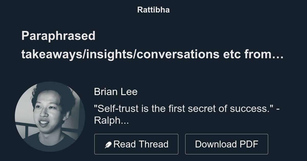 Paraphrased takeaways/insights/conversations etc from #T4AC Will update thread. 1/ - Thread from ...