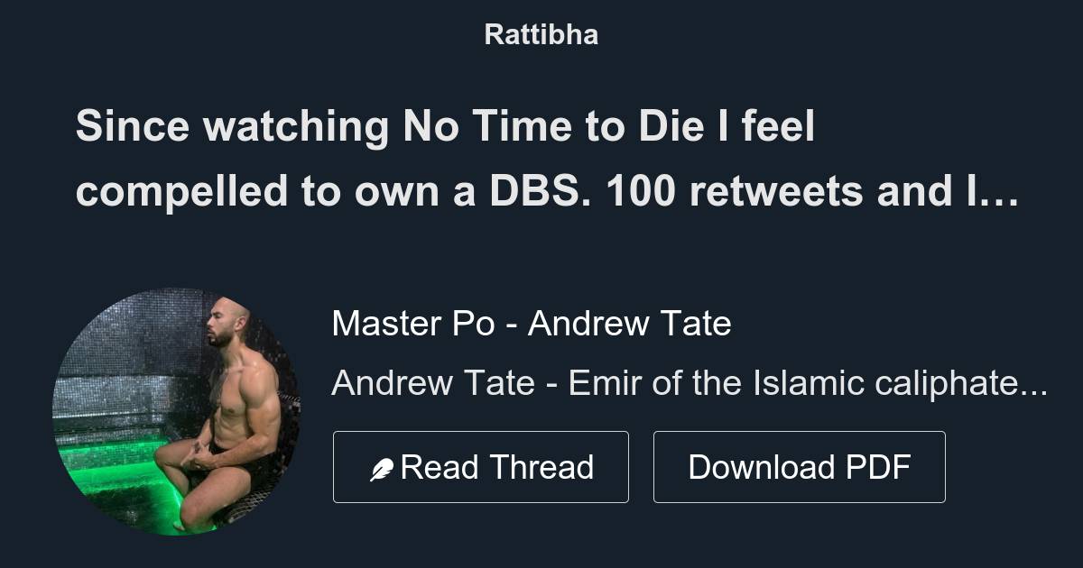 Since watching No Time to Die I feel compelled to own a DBS. - Thread from Master Po - Andrew ...