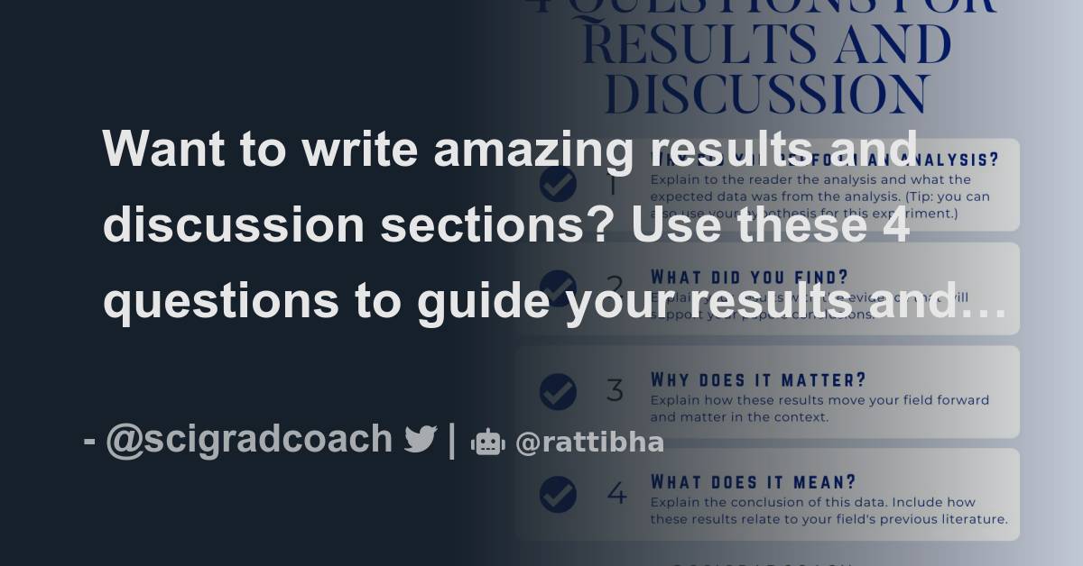Want to write amazing results and discussion sections? Use these 4 ...