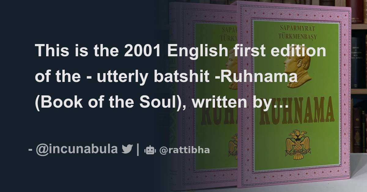 This is the 2001 English first edition of the - utterly batshit ...