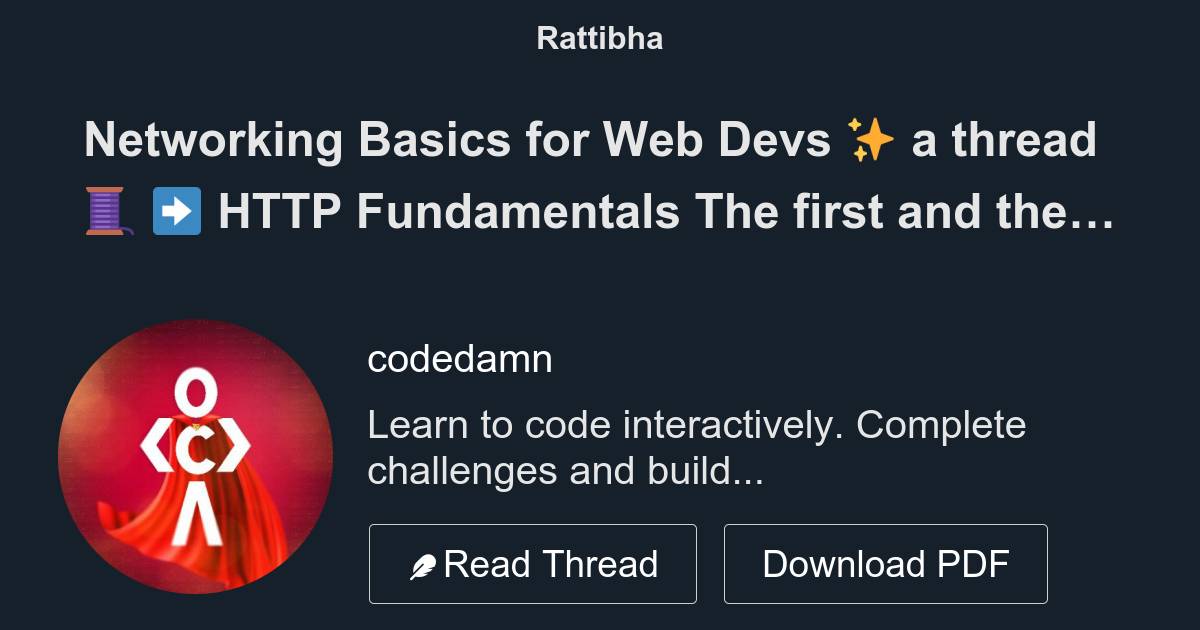 Networking Basics for Web Devs a thread 🧵 - Thread from codedamn ...