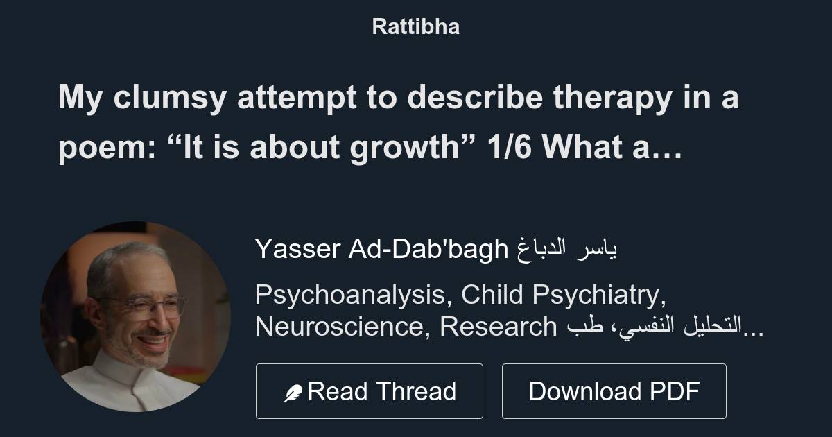 My clumsy attempt to describe therapy in a poem: “It is about growth” 1 ...