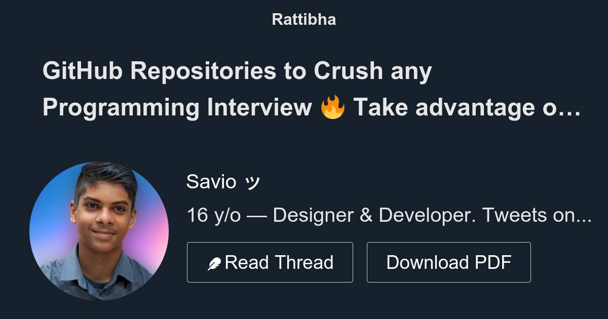 GitHub Repositories to Crush any Programming Interview 🔥 Take advantage of these amazing GitHub ...