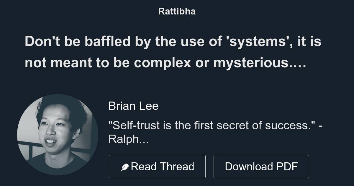 Don't be baffled by the use of 'systems', it is not meant to be complex ...