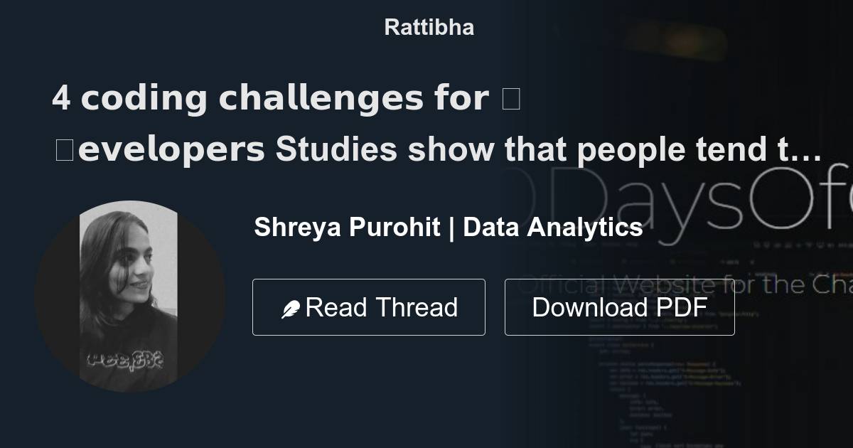 4 𝗰𝗼𝗱𝗶𝗻𝗴 𝗰𝗵𝗮𝗹𝗹𝗲𝗻𝗴𝗲𝘀 𝗳𝗼𝗿 𝗱𝗲𝘃𝗲𝗹𝗼𝗽𝗲𝗿𝘀 Studies show that people tend to complete a goal more if it’s ...