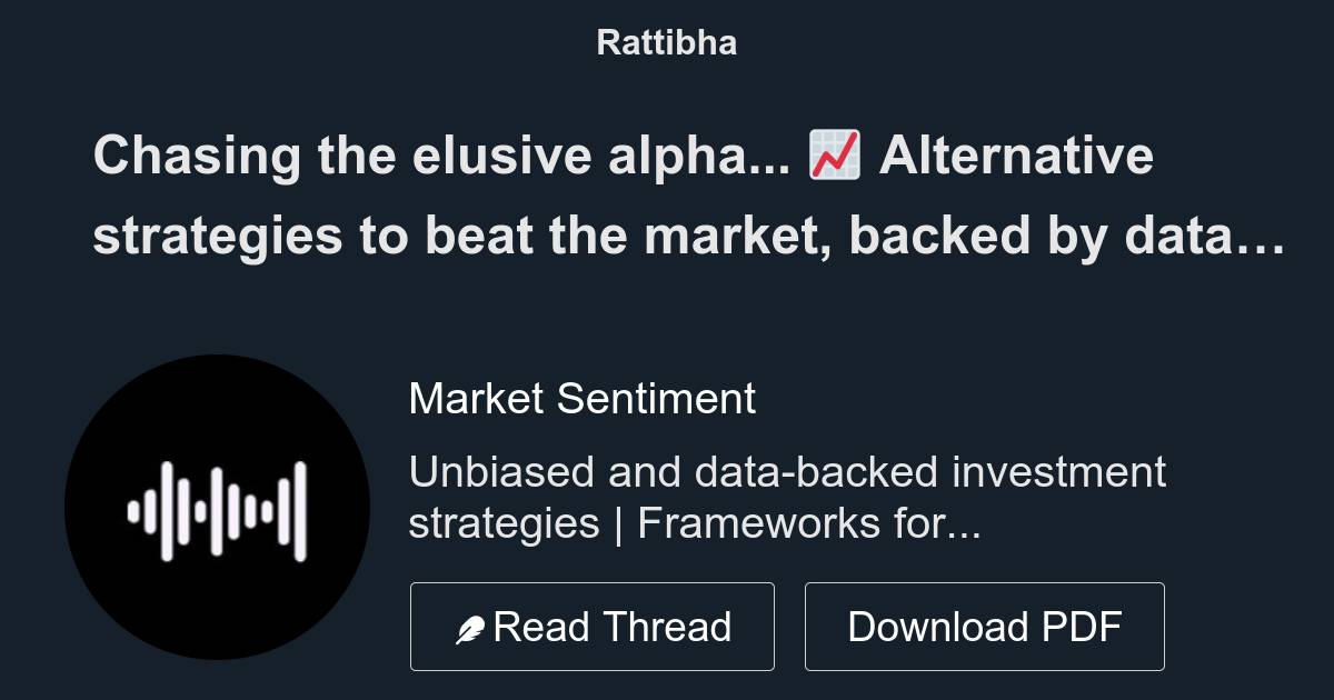 Chasing the elusive alpha... 📈 Alternative strategies to beat the ...