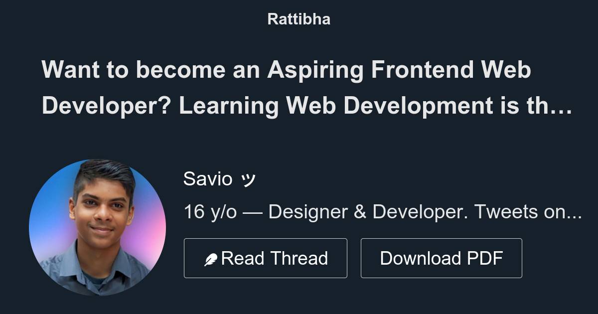Want to become an Aspiring Frontend Web Developer? Learning Web Development is the best thing ...