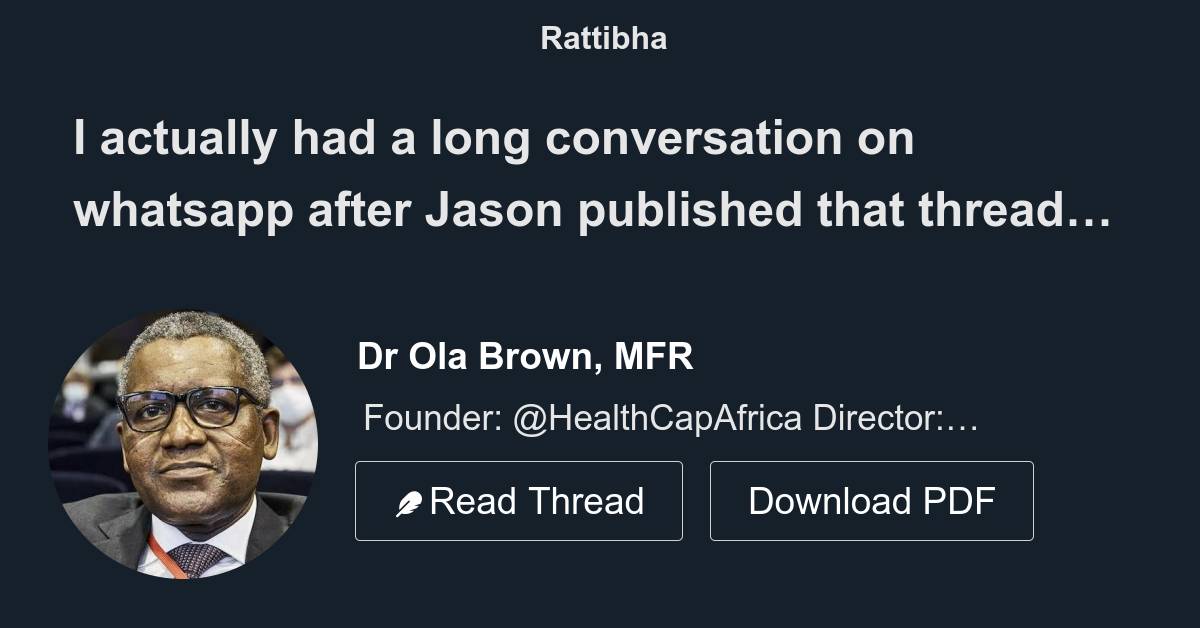I actually had a long conversation on whatsapp after Jason published ...