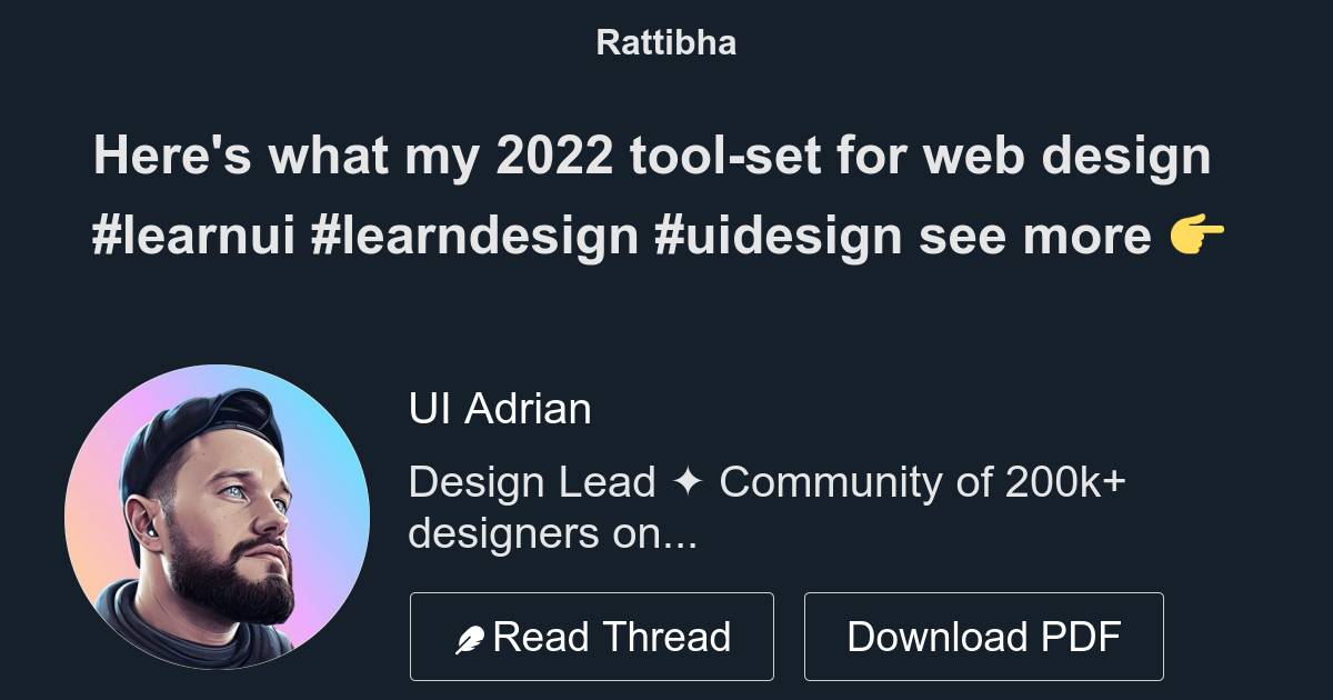 Here's what my 2022 tool-set for web design #learnui #learndesign #uidesign see more 👉 - Thread ...