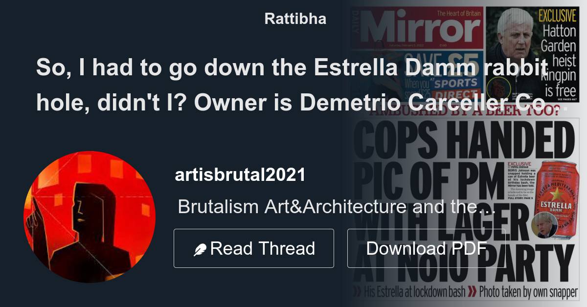 So, I had to go down the Estrella Damm rabbit hole, didn't I? Owner is ...