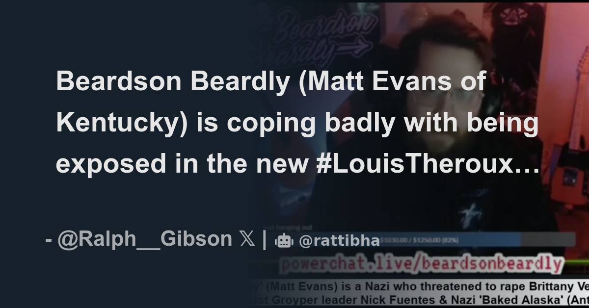 Beardson Beardly (Matt Evans of Kentucky) is coping badly with being ...