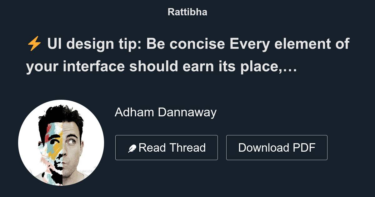 ⚡️ UI design tip: Be concise Every element of your interface should ...