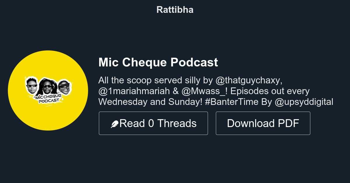 كاتب هذه السلسة: Mic Cheque Podcast - رتبها