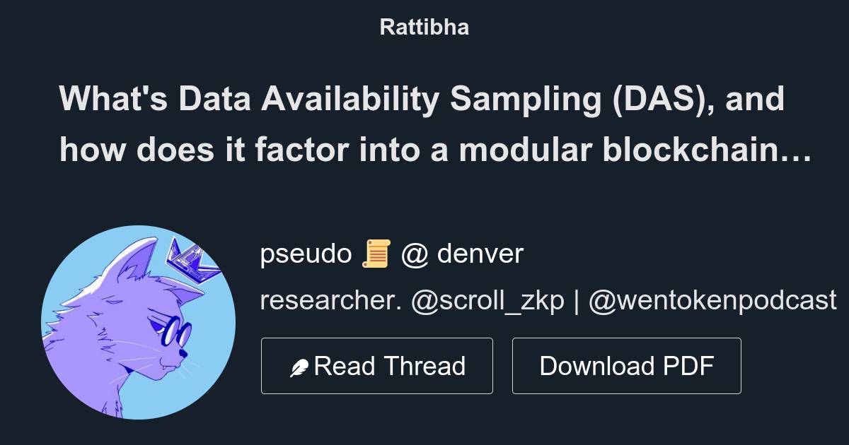 What's Data Availability Sampling (DAS), and how does it factor into a ...