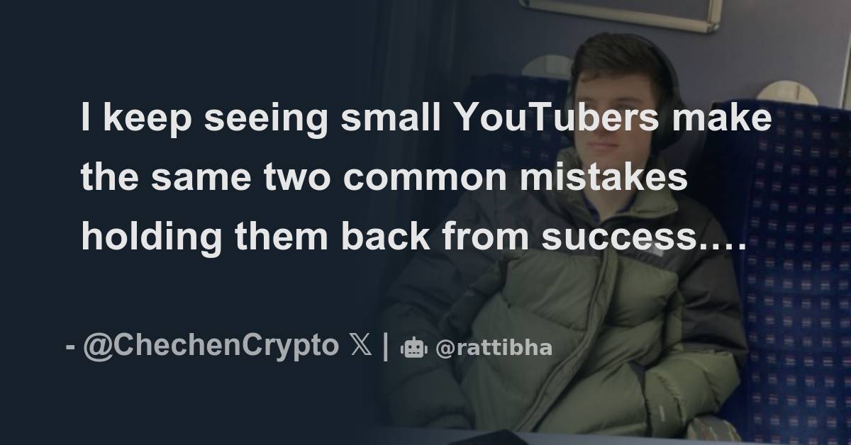 I keep seeing small YouTubers make the same two common mistakes holding them back from success ...