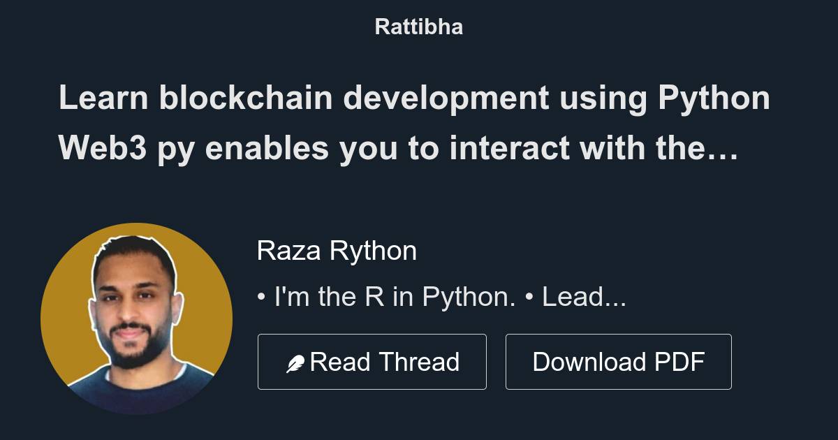 Learn Blockchain Development Using Python Web3 Py Enables You To Interact With The Ethereum