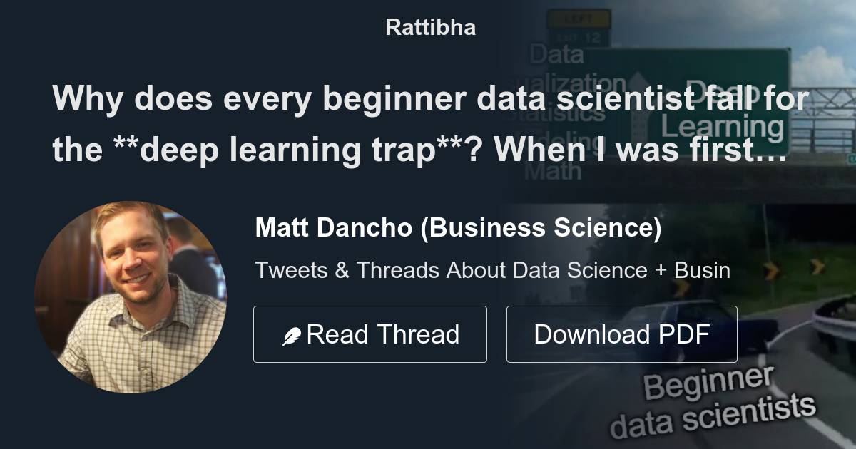 Why does every beginner data scientist fall for the **deep learning trap**? When I was first ...