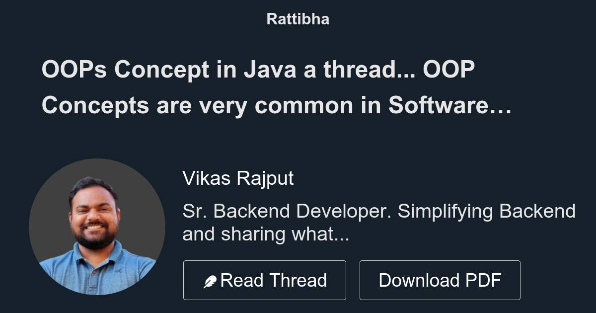 OOPs Concept in Java a thread... - المسلسل من Vikas Rajput @vikasrajputin - رتبها