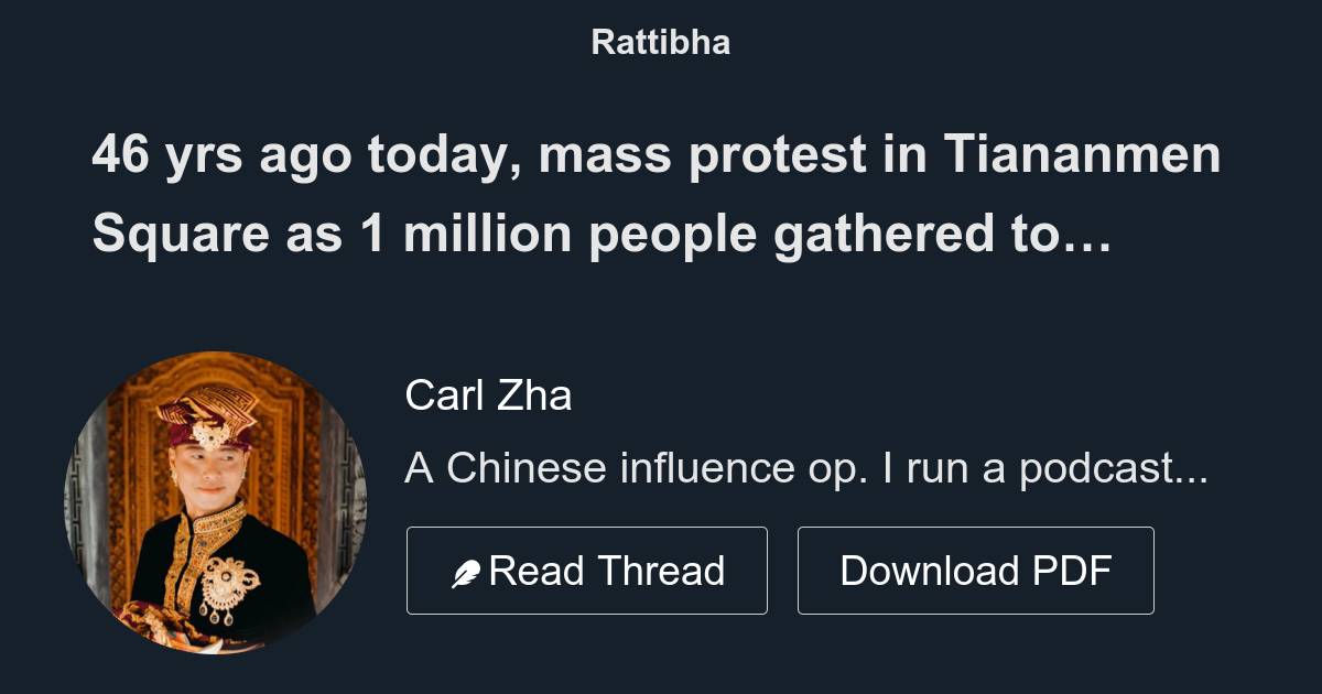 46 yrs ago today, mass protest in Tiananmen Square as 1 million people ...