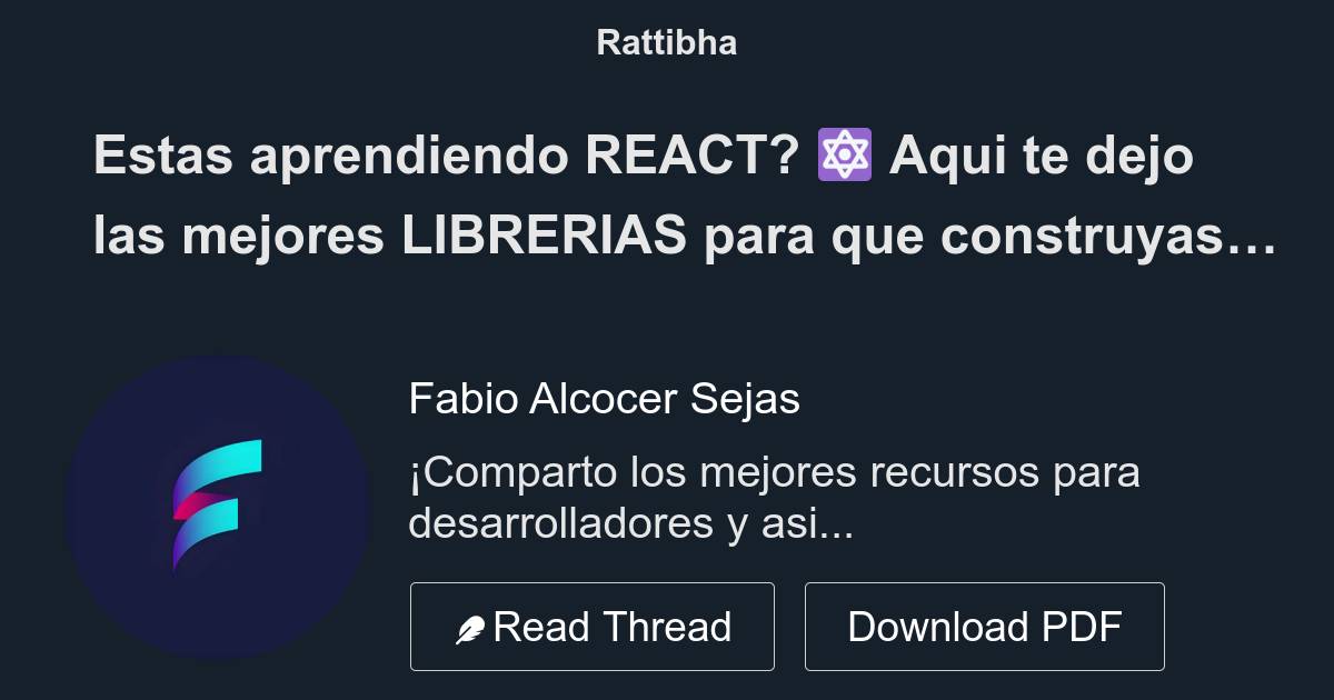 Estas aprendiendo REACT? 🔯 Aqui te dejo las mejores LIBRERIAS para que ...