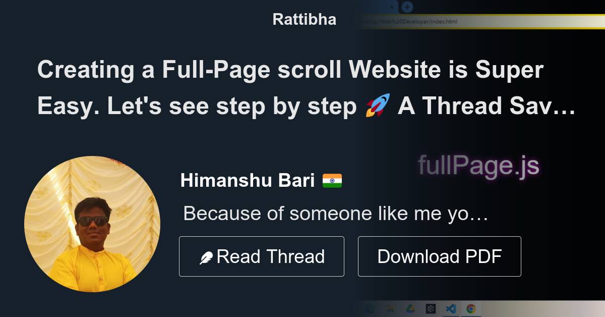 Creating a Full-Page scroll Website is Super Easy. Let's see step by ...