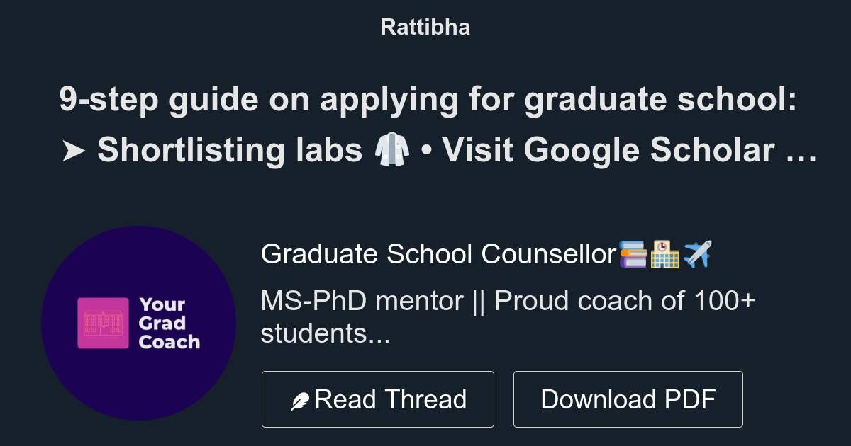 9-step guide on applying for graduate school: - Thread from Your Grad ...