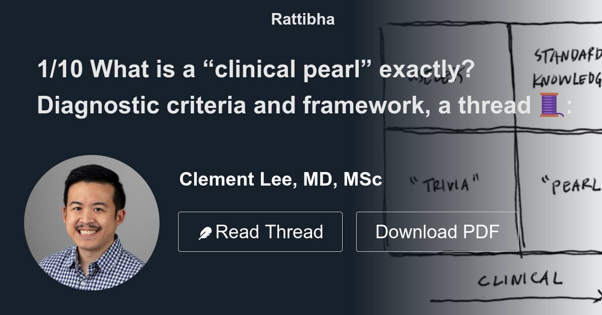 1/10 What is a “clinical pearl” exactly? Diagnostic criteria and ...