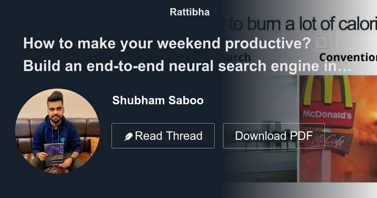 How to make your weekend productive? 🤔 🕹 Build an end-to-end neural ...