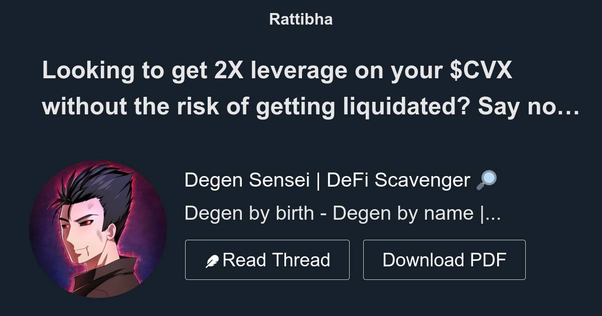 Looking to get 2X leverage on your $CVX without the risk of getting liquidated? Say no more ...